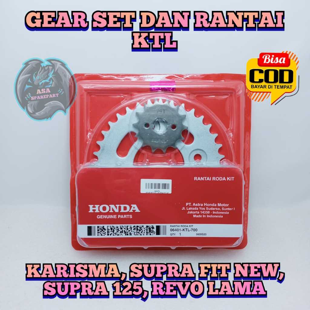 Jual GEAR SET KTL ASLI ORIGINAL MOTOR HONDA SUPRA FIT NEW , SUPRA X 125 , KARISMA KHARISMA ...