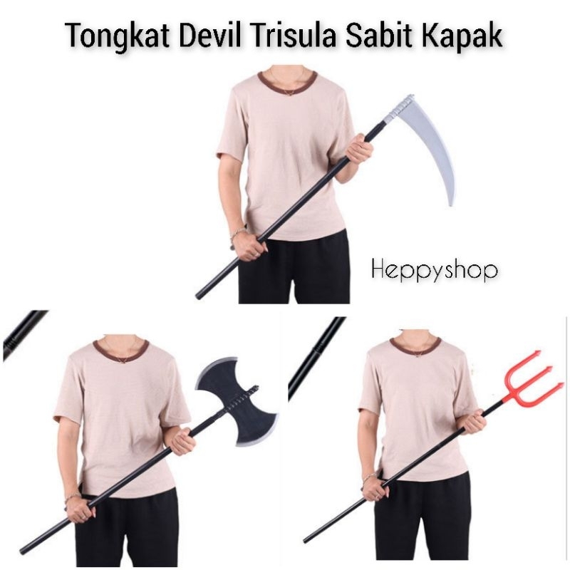 Jual Tongkat Devil Trisula Sabit Kapak Pencabut Nyawa Kostum Halloween ...