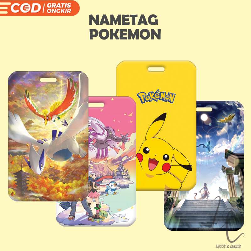 Jual (N009) Nametag Pokemon Tanpa Tali / Card Holder Pikachu / ID Card Pokemon / Tempat Kartu ...
