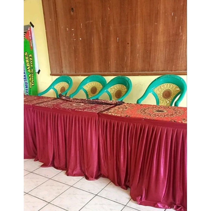 Jual DEKORASI MEJA/SKRITING MEJA/ROK MEJA REMPEL TINGGI 75CM X PANJNAG ...