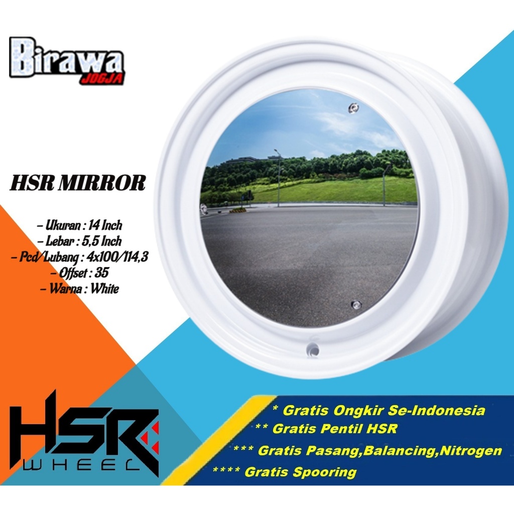 Jual Velg Racing Ring 14 HSR MIRROR R14 pCD 4X100 4X114,3 White Untuk ...