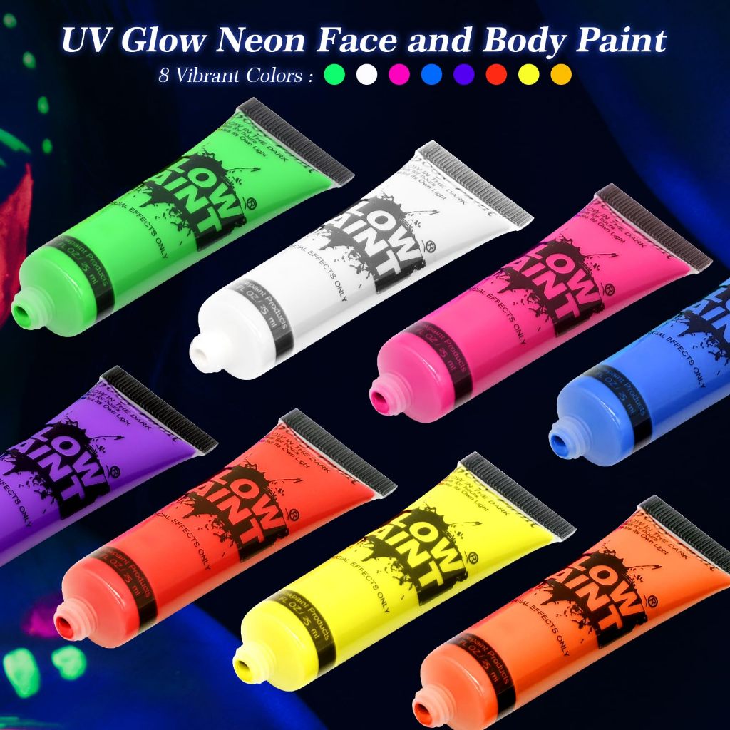 Jual 8 Glow in the Dark Face Paint Tubes - Each 10ml Cat Lukis Badan ...