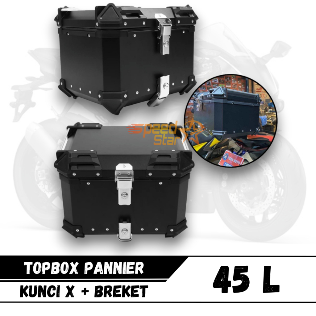 Jual BOX Motor Touring Tail 45 Liter Top Box Almunium Alloy Case ...