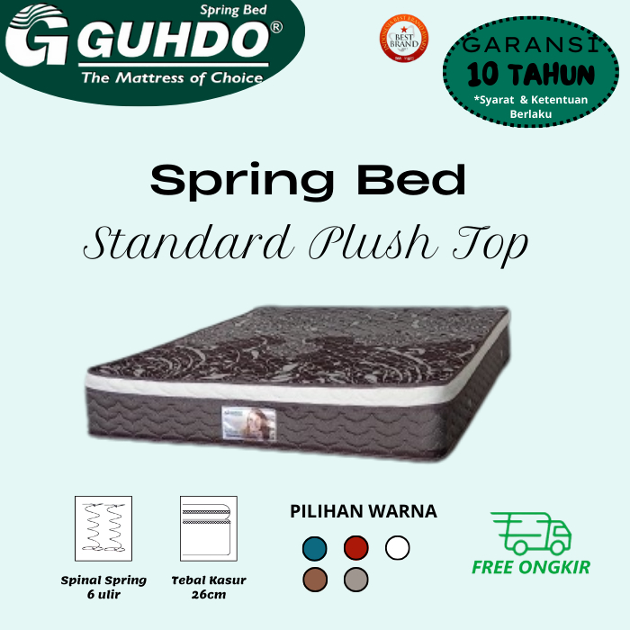 Jual Guhdo Kasur Standard Plush Top Spring Bed Tebal 26 Cm Shopee