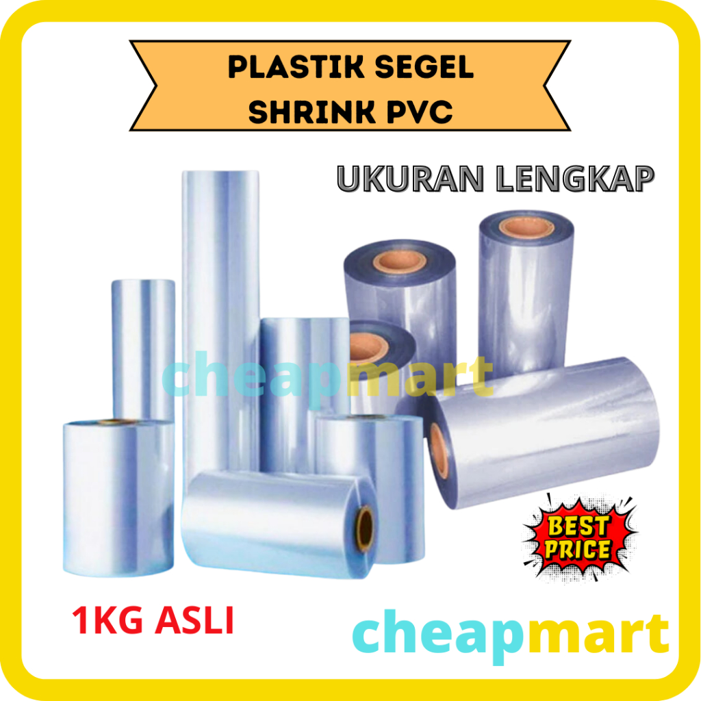 Jual 1-KG Plastik Shrink PVC Segel Roll Gulungan Polos Transparan ...