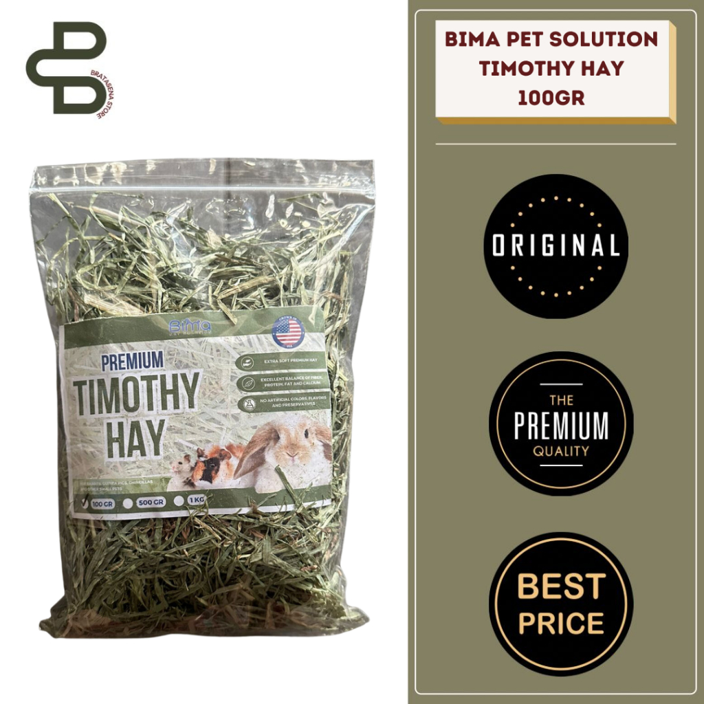 Jual RUMPUT PREMIUM TIMOTHY HAY BIMA PET SOLUTION 100GR // MAKANAN ...