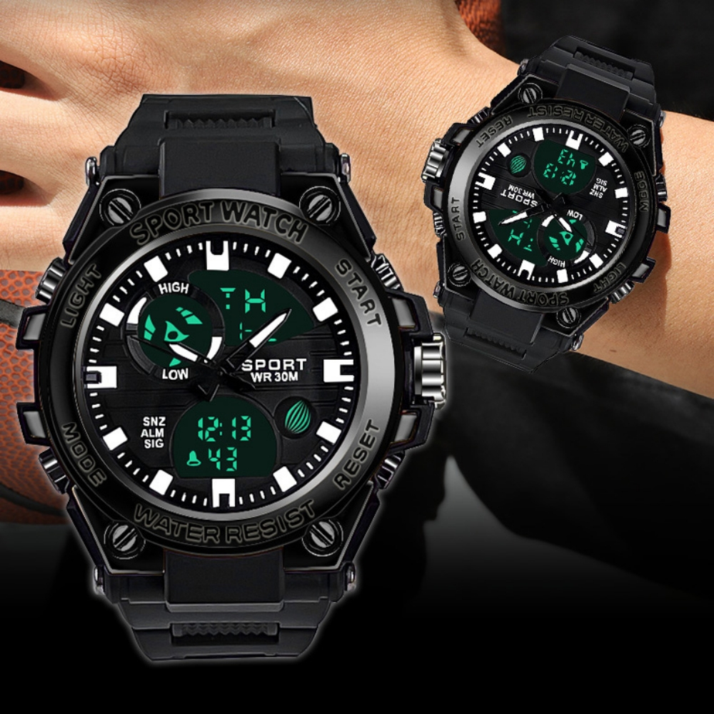 Jual Jam Tangan Pria Anti Air + Tahan Kejut Metal Analog Watch Bercahaya Fashion Sport Watch ...