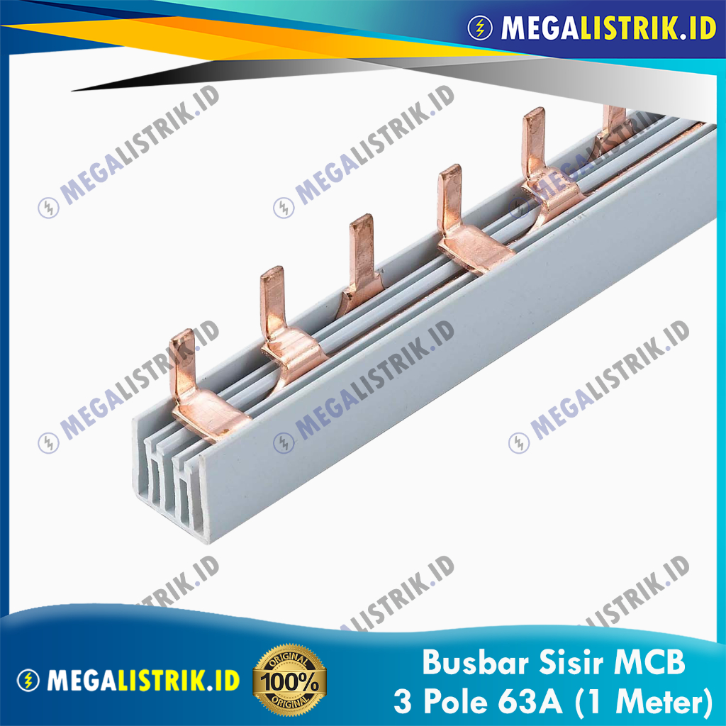 Jual BUSBAR SISIR MCB 3 POLE 63A ( 1 METER ) / REL JUMPER MCB 3 PHASE TEMBAGA 3P 18 PIN ( 1M ...