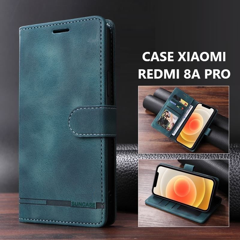 Jual XIAOMI REDMI 8A PRO CASE KULIT MODEL FLIP BUKA TUTUP ADA TEMPAT ...