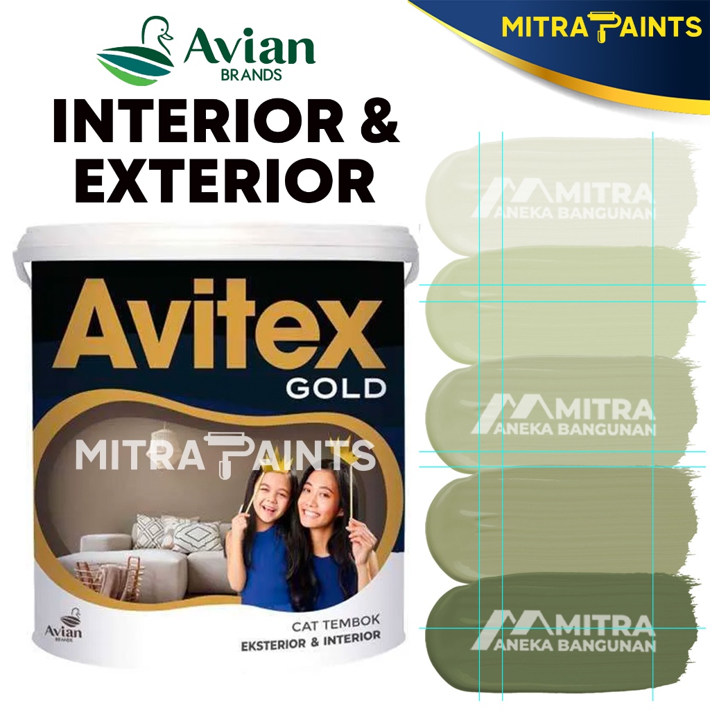 Jual CAT TEMBOK AVITEX GOLD 5 KG / AVIAN EKSTERIOR INTERIOR / SAGE ...