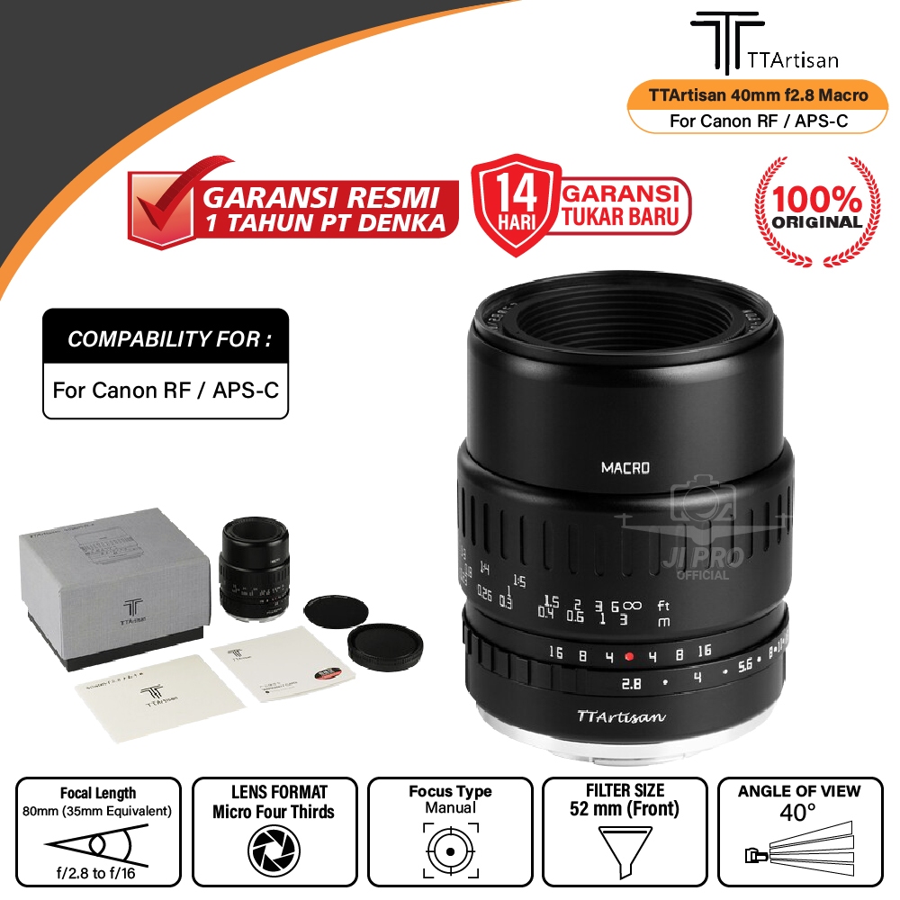 Jual TTArtisan 40mm f2.8 Macro Canon RF APSC TT Artisan 40 mm f/2.8 ...