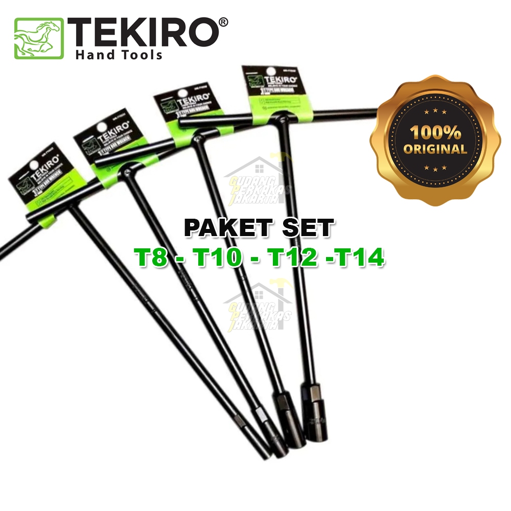 Jual TEKIRO Paket Kunci T 8 10 12 14 17 MM T-Type Wrench Kunci Sok Sock Socket Original | Shopee ...