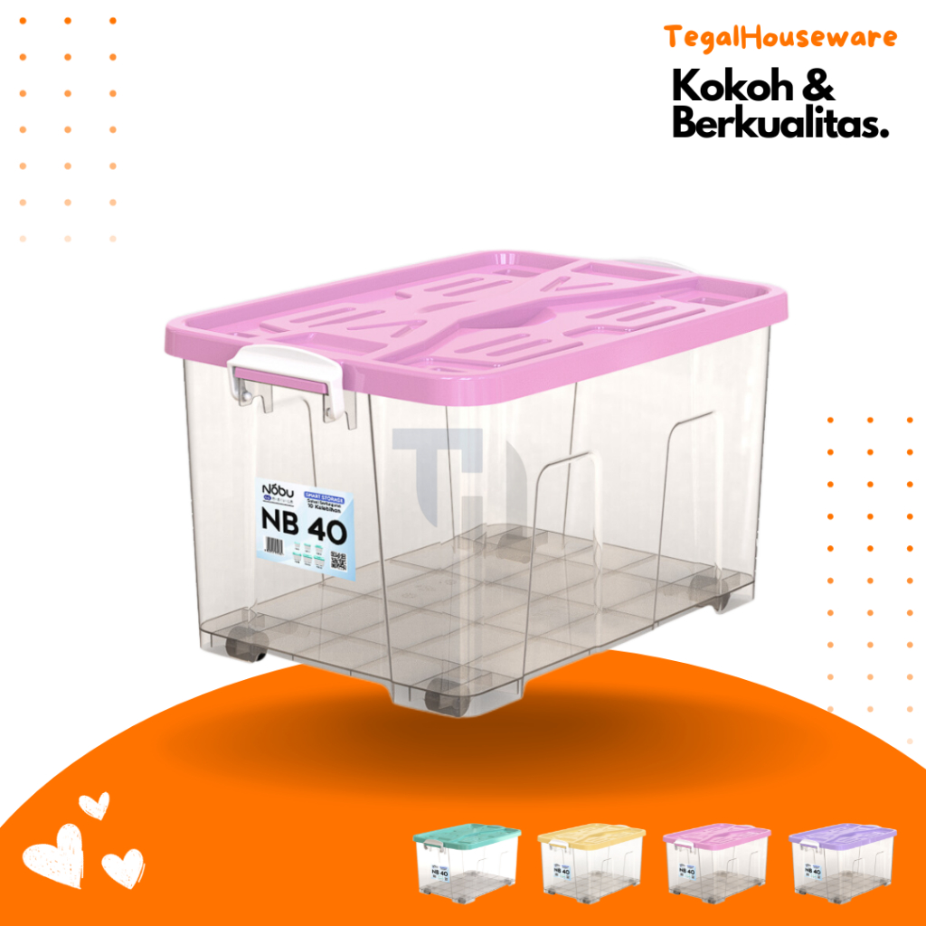 Jual BOX CONTAINER BENING 40 LITER + RODA - Kontainer Box Plastik CLEAR ...
