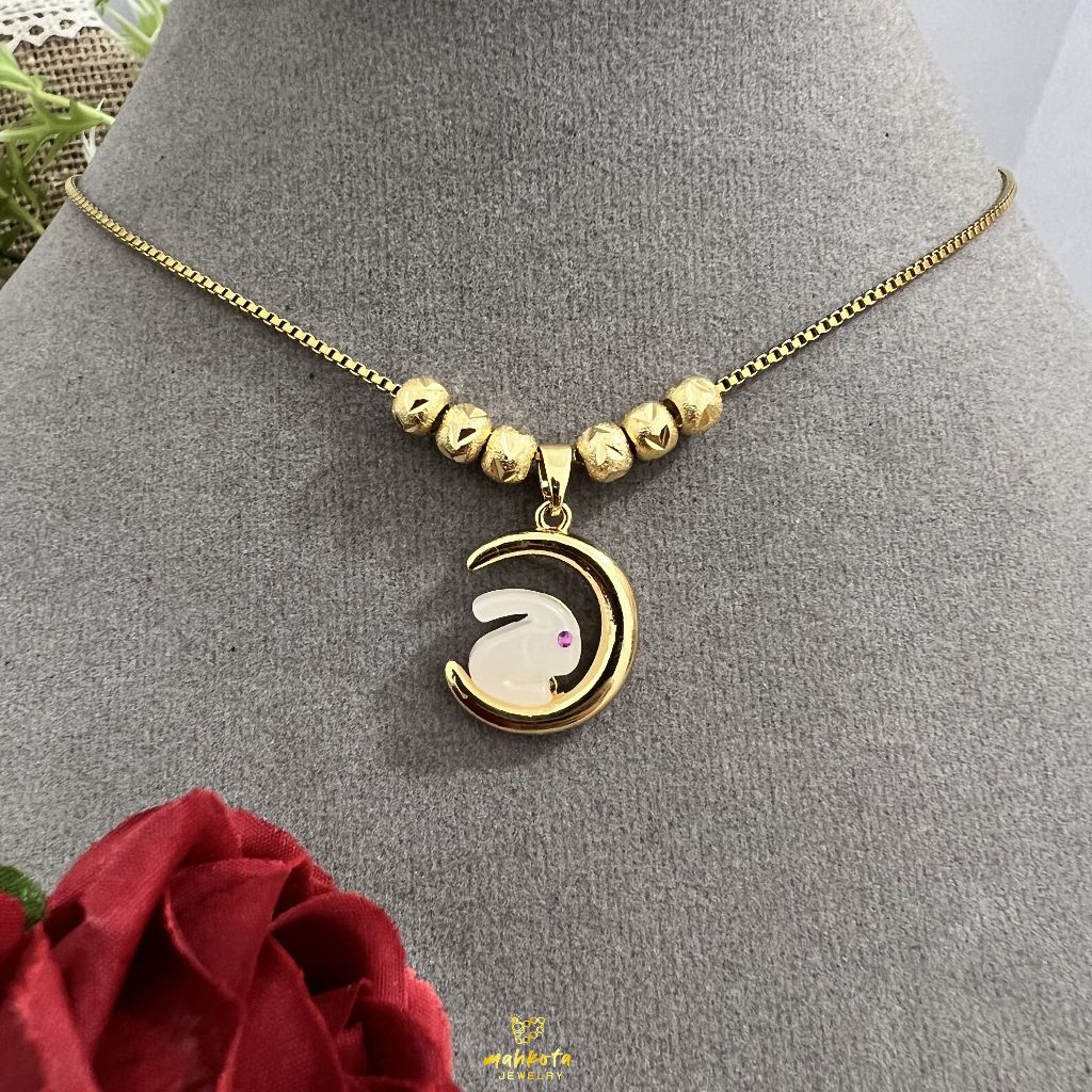 Jual K142 Kalung Rantai Itali TITANIUM PREMIUM Wanita Model Liontin ...