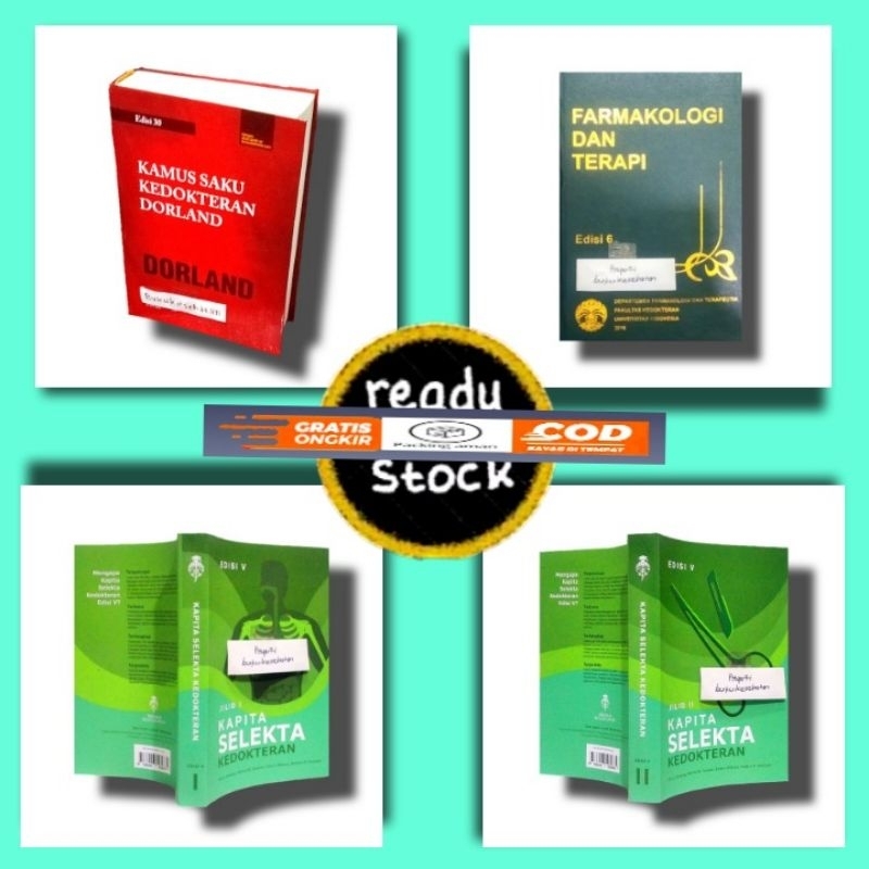 Jual Paket 4 Buku, FARMAKOLOGI & TERAPI EDISI 6 FKUI, KAMUS SAKU DORLAND EDISI 30 , KAPITA ...