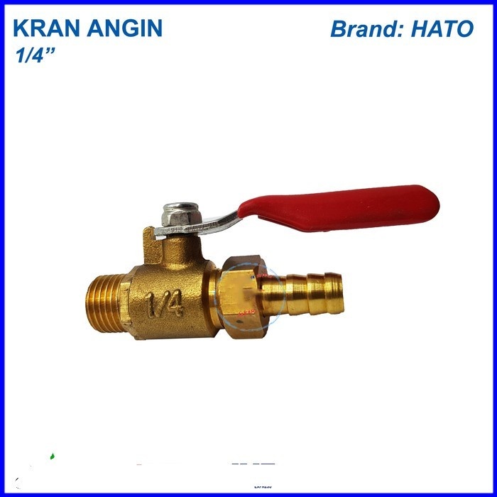 Jual Kran angin 1/4" Hato keran gas/ keran compresor kuningan | Shopee ...