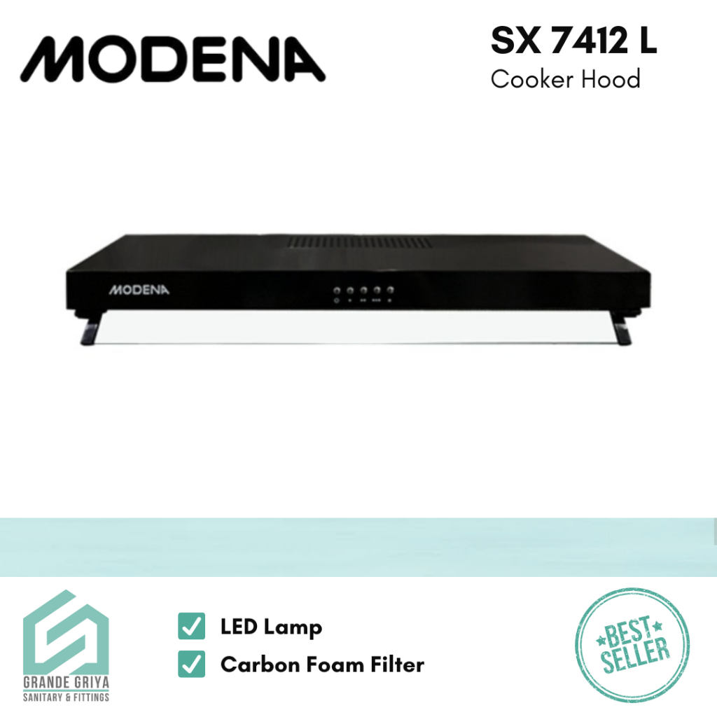 Jual MODENA Slim Cooker Hood Penghisap Asap Dapur 70 cm SX 7412 L hitam ...