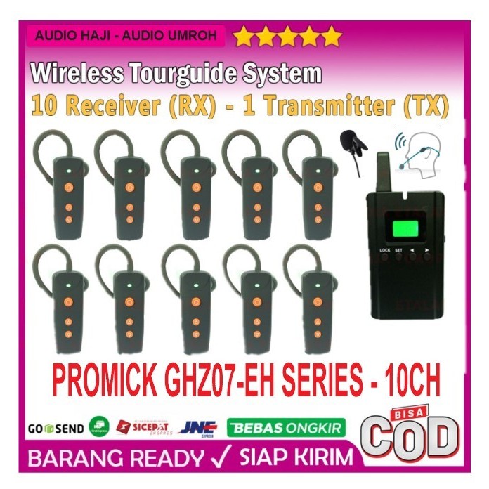 Jual Earpiece Wireless Tour Guide and Interpreter System 10CH PROMICK GHZ07 | Shopee Indonesia