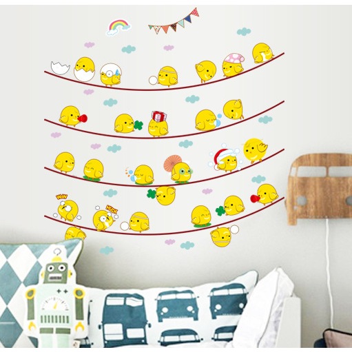Jual Reliza Wall Sticker Cute Chick Yellow Birds Happy Burung ...
