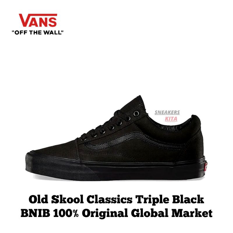 Jual Sepatu Vans Old Skool Triple Black BNIB 100% Authentic | Shopee ...