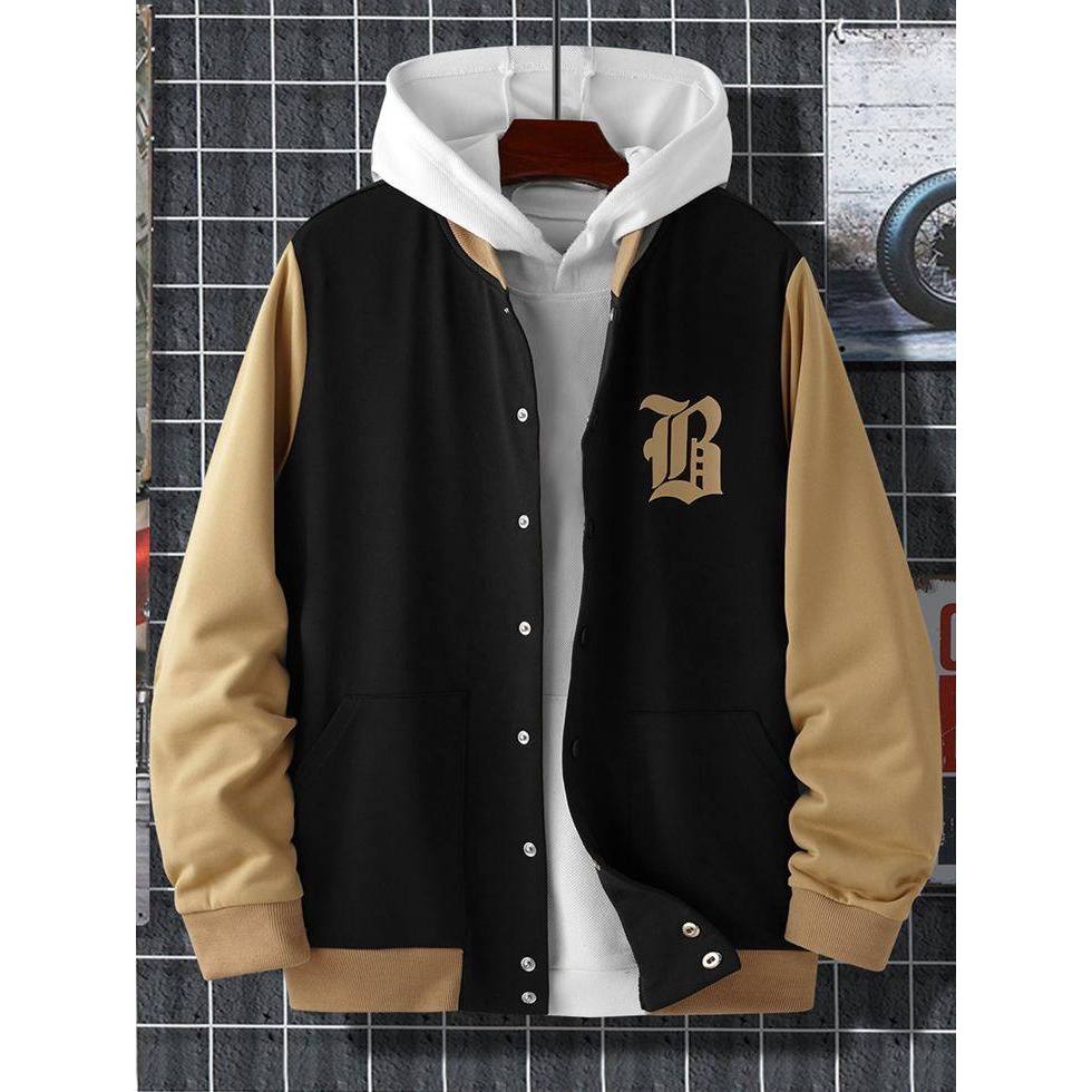 Jual Jaket Baseball Big Size ( S - 6XL ) B LOGO INISIAL Jaket Varsity ...