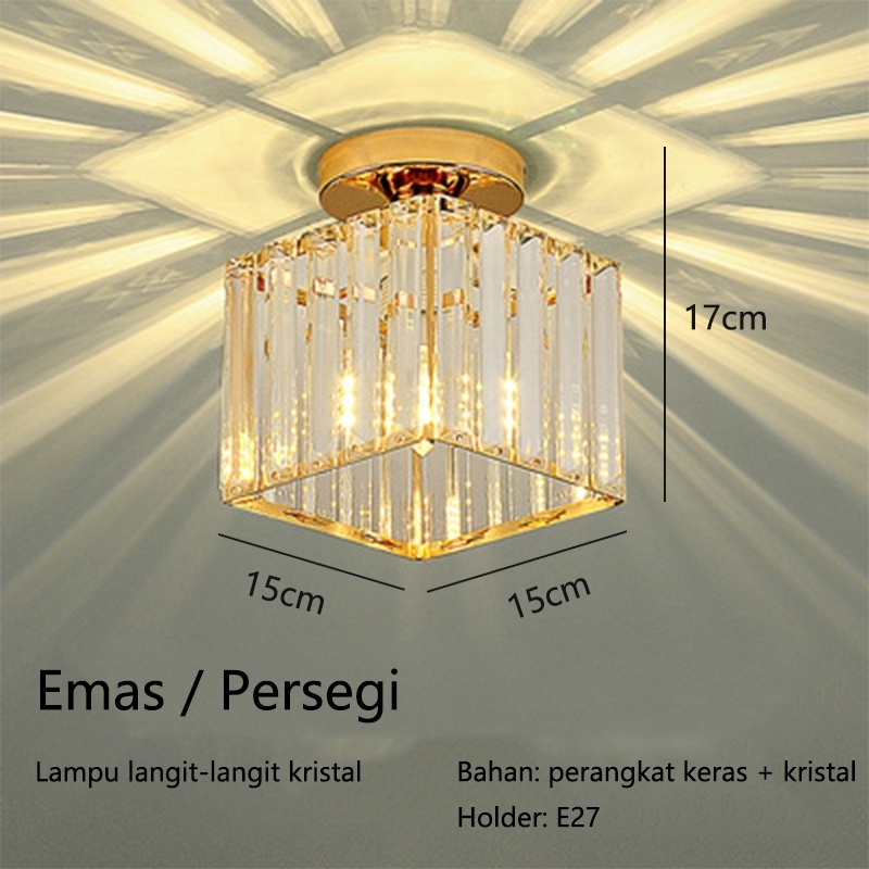 Jual 【COD】Lampu Kristal Plafon Rumah Lampu Ceiling Kristal Kotak Modern ...
