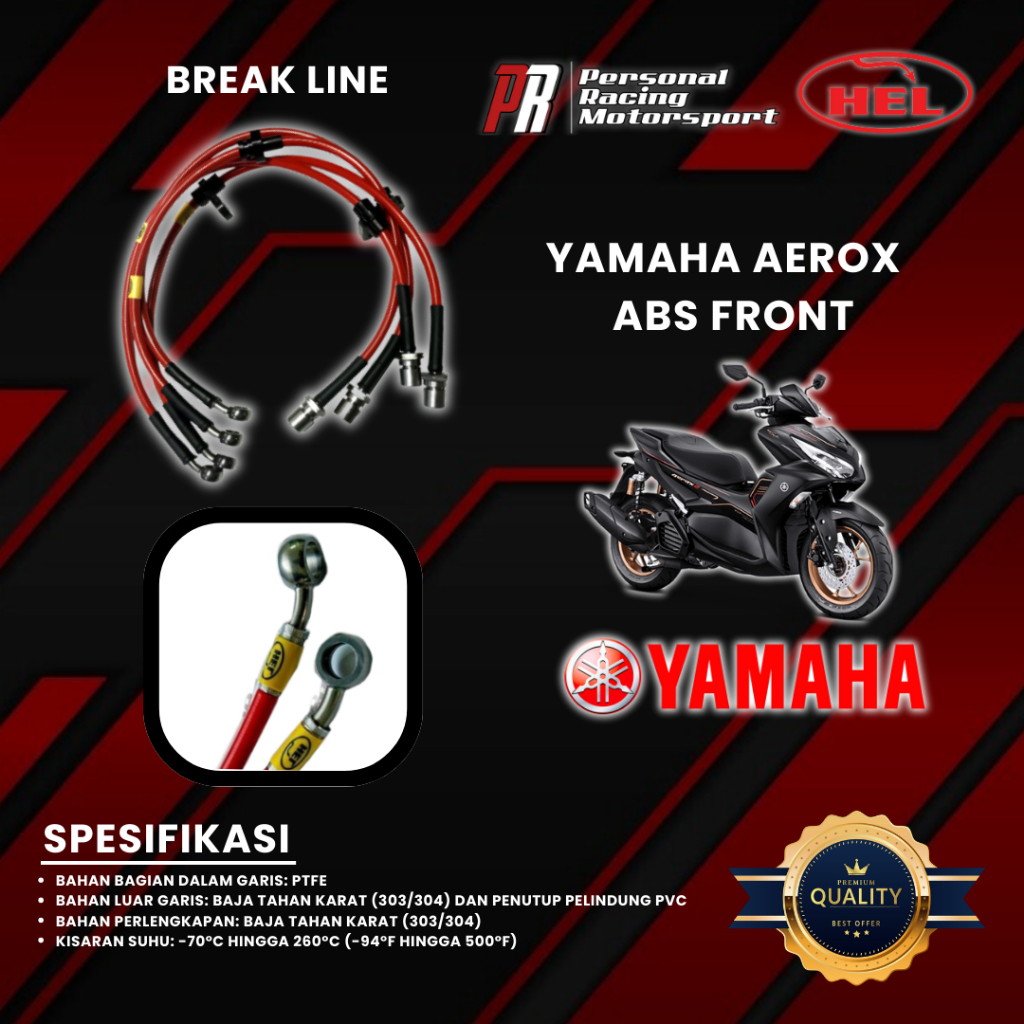Jual Selang Rem Brake Line Racing HEL ( YAMAHA AEROX ABS ) | Shopee ...