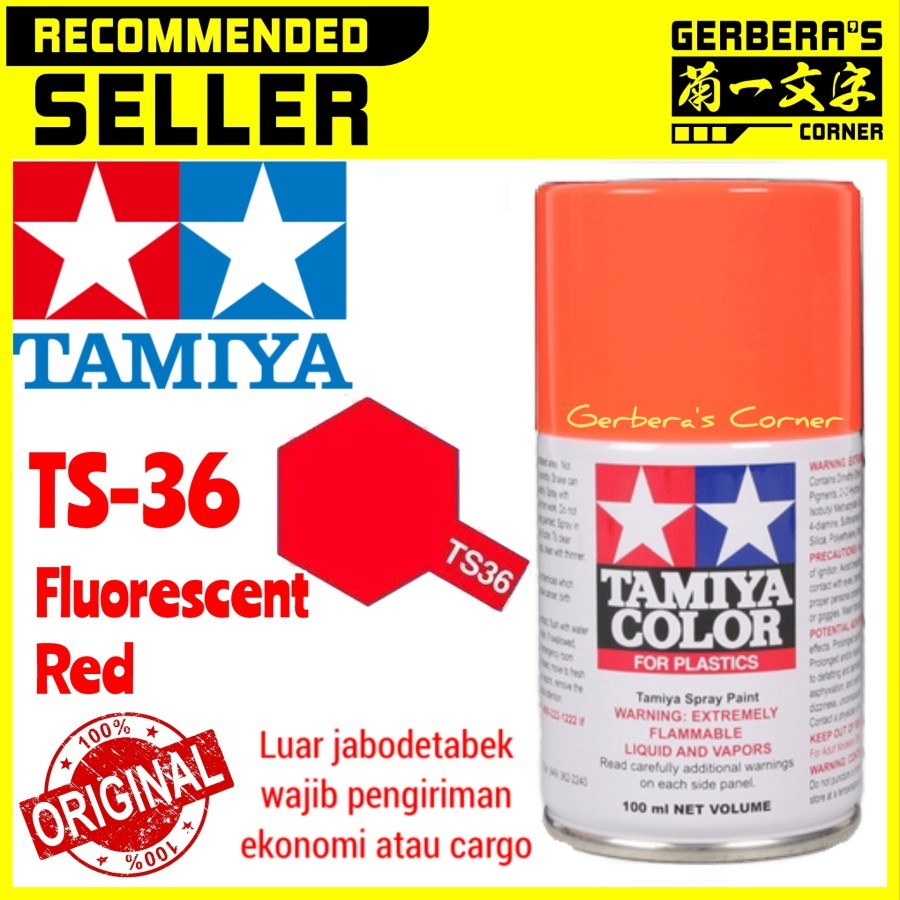 Jual Tamiya TS-36 Fluorescent Red 85036 Spray Can Cat Gundam Model Kit ...