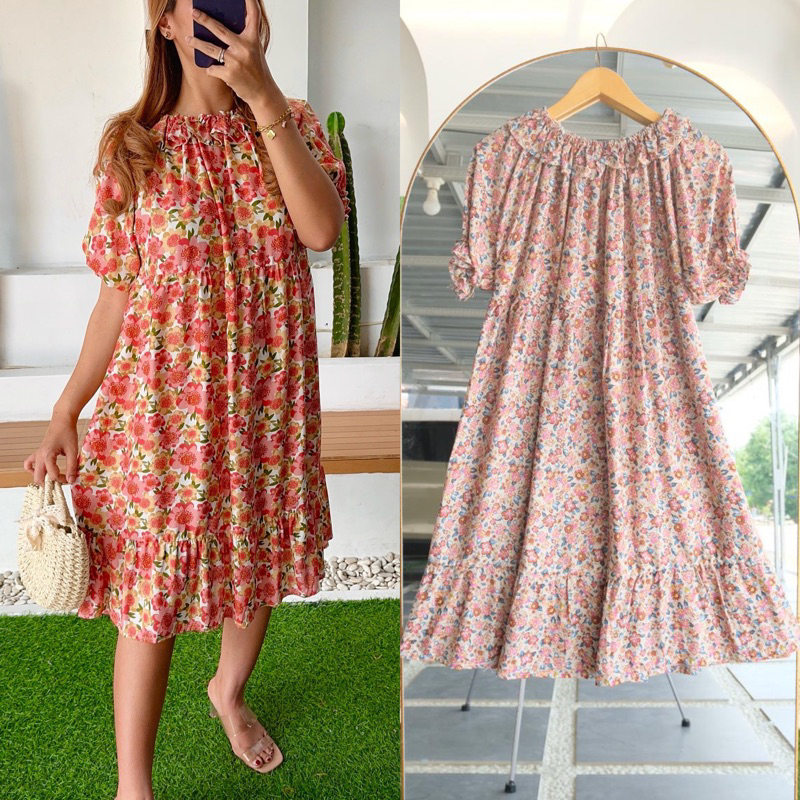 Jual ZIZA DRESS | daster kerut dada sabrina | Shopee Indonesia