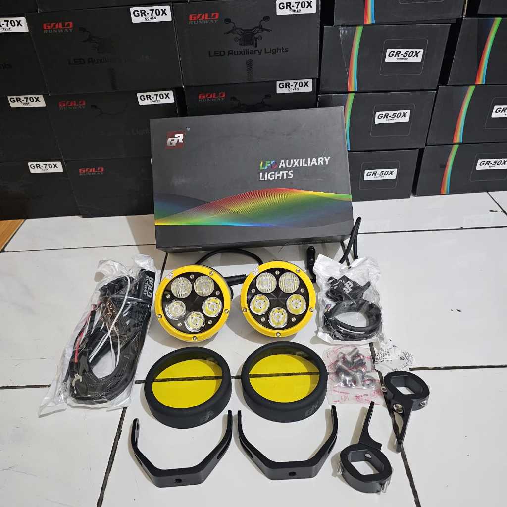 Jual Gold Runway Lampu fog lamp 50watt GR-50x full set Yellow Frame ...