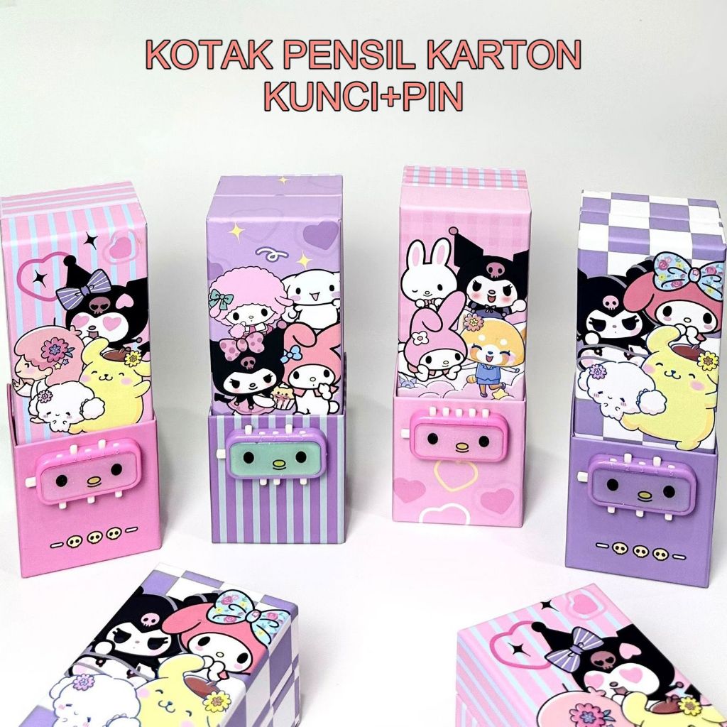 Jual BOS Kotak Pensil Karton Berdiri Tingkat Pin + Cermin/Pencil Box ...