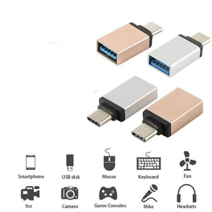 Jual OTG USB type C full aluminium OTG mini USB to type C OTG Type-C Non Kabel | Shopee Indonesia