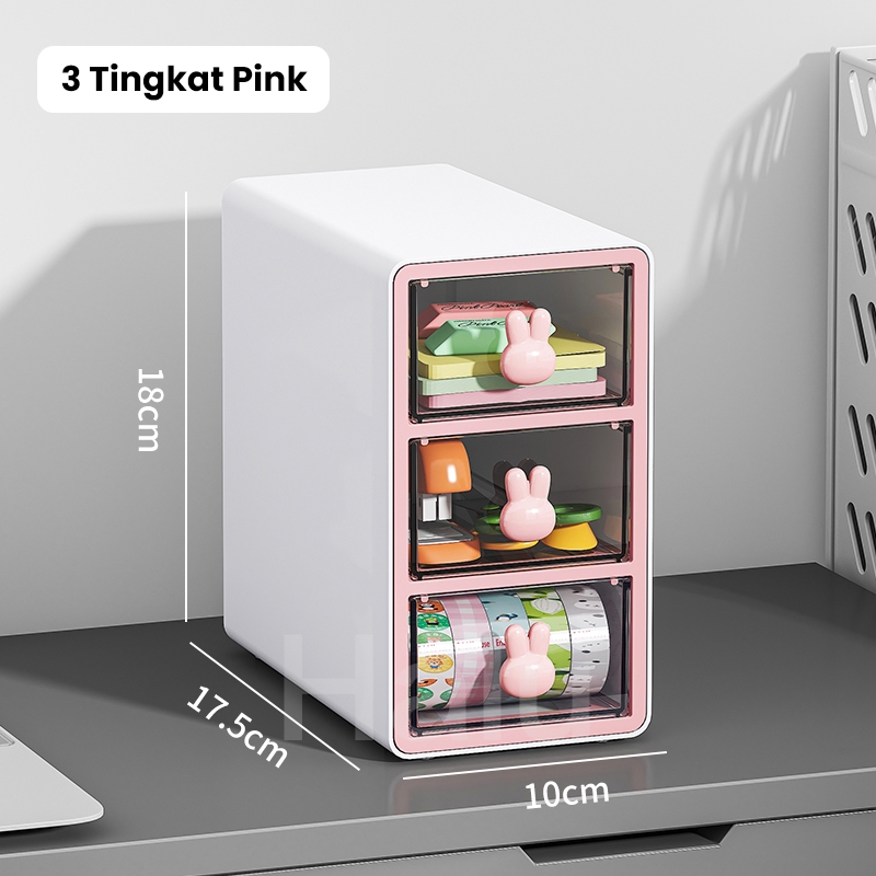 Jual HALU Kotak Laci Mini Serbaguna Rak Meja 3 Susun Laci Penyimpanan ...