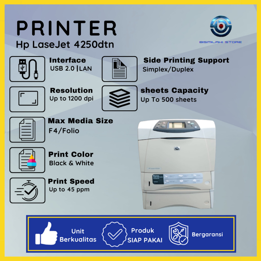Jual Printer Laser High Speed Hp Laserjet 4250 DTN Bisa Duplex n ...