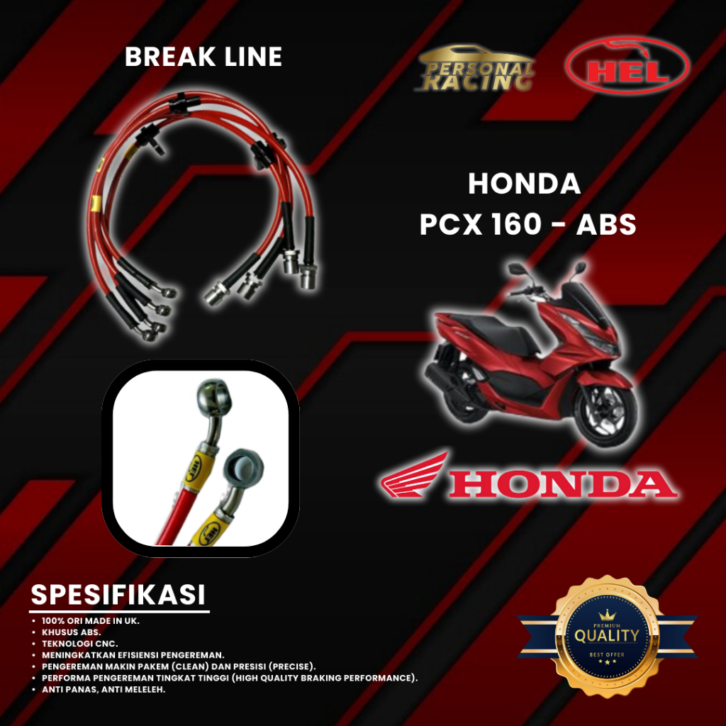 Jual Selang Rem Brake Line Racing HEL ( HONDA PCX 160 ABS ) | Shopee ...