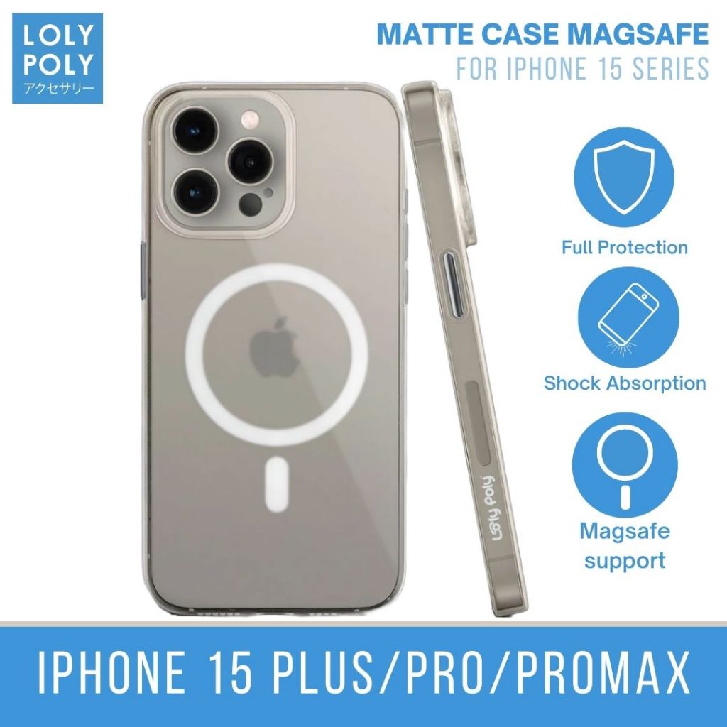 Jual LOLYPOLY Case Magsafe Matte Dove Transparant For iPhone 15 Plus ...