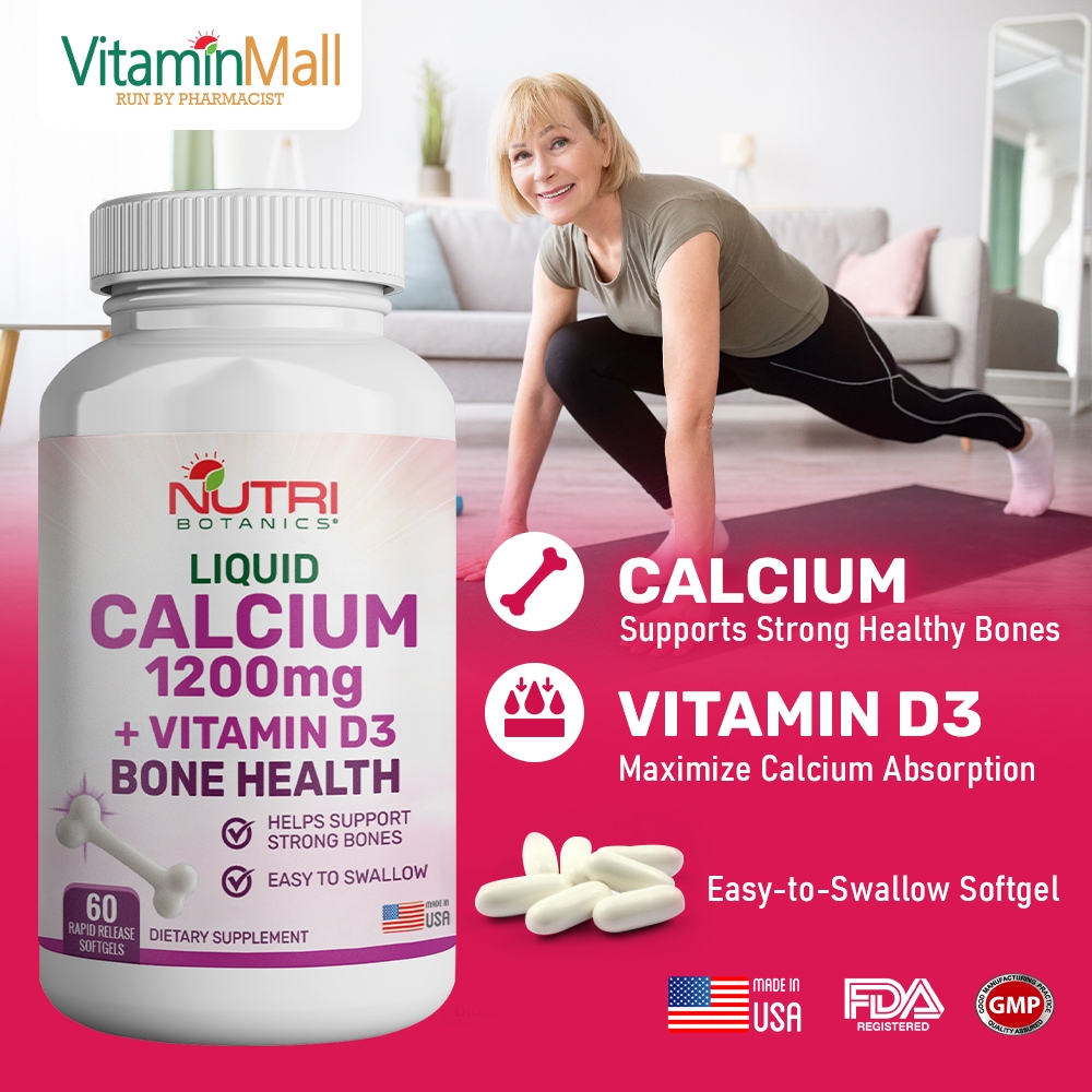Jual Nutri Botanics Liquid Calcium 1200mg + Vitamin D3 Calcium ...