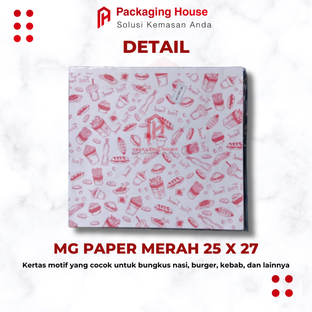 Jual [100 lembar] KERTAS NASI KFC | MG PAPER LAMINASI | Kertas Nasi KFC ...