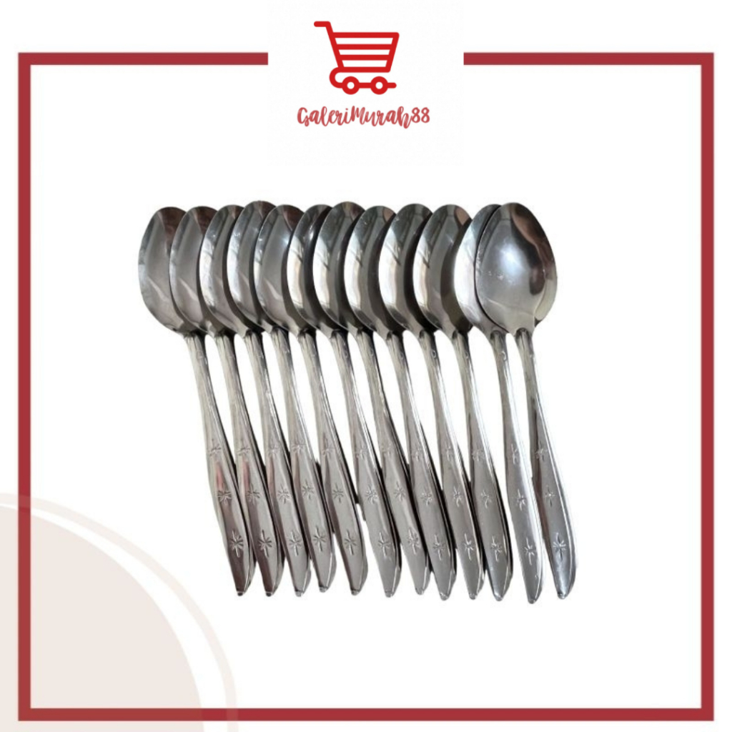 Jual Sendok Makan Stainless 1 lusin / Sendok isi 12 pcs / Sendok GSF ...