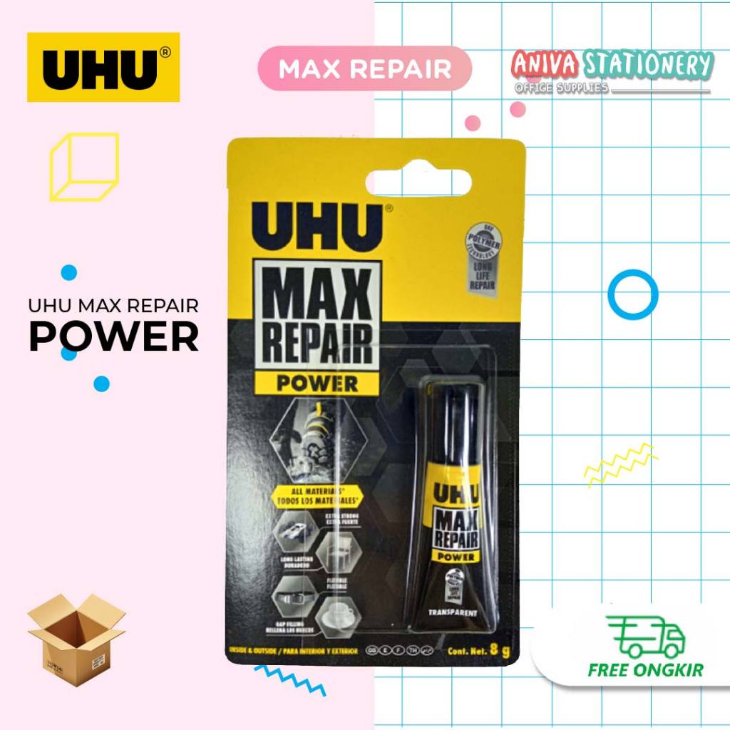 Jual UHU MAX REPAIR EXTREME ADHESIVE 8g LEM SUPER KUAT KACA BESI KULIT ...