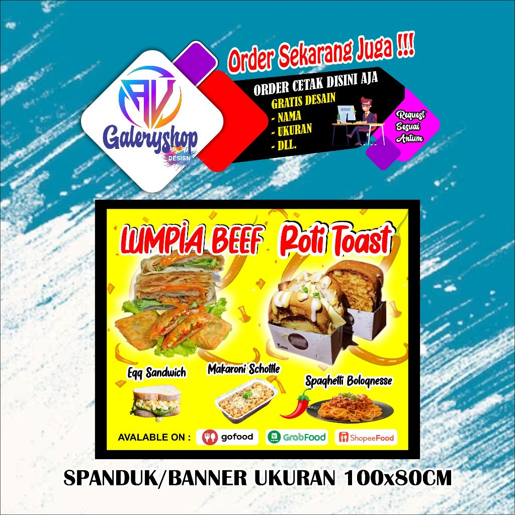Jual MMT, Spanduk, jualan roti dan lumpia ukuran 100x80 cm | Shopee ...