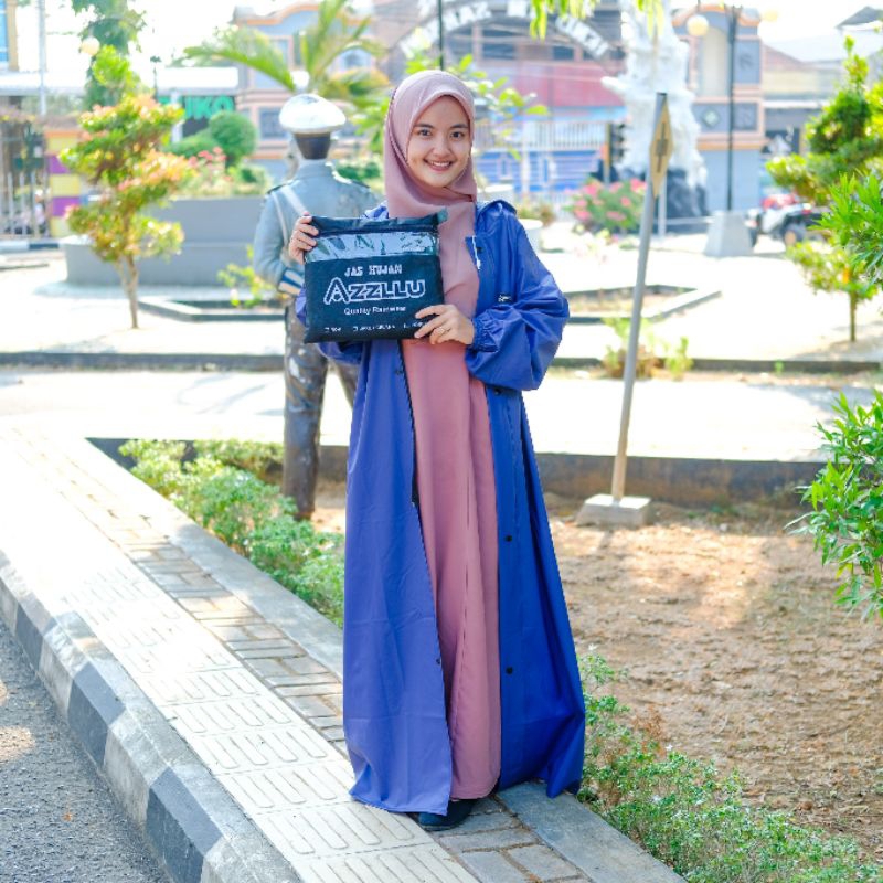 Jual JAS HUJAN AZZLLU MODEL GAMIS JUBAH KEKINIAN BHAN PVC TEBAL ELASTIS ...