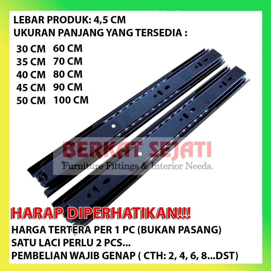 Jual Rel Laci Double Track FE45 x 100 cm / 1 METER Bearing Full ...