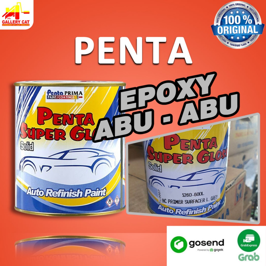 Jual Penta supergloss epoxy warna abu-abu 200cc satu komponen | Shopee ...