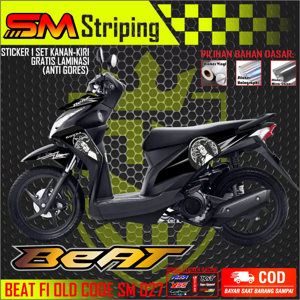 Jual STIKER BEAT FI NEW STRIPING V ARIASI MEDUSA STICKER SM 027 | Shopee Indonesia
