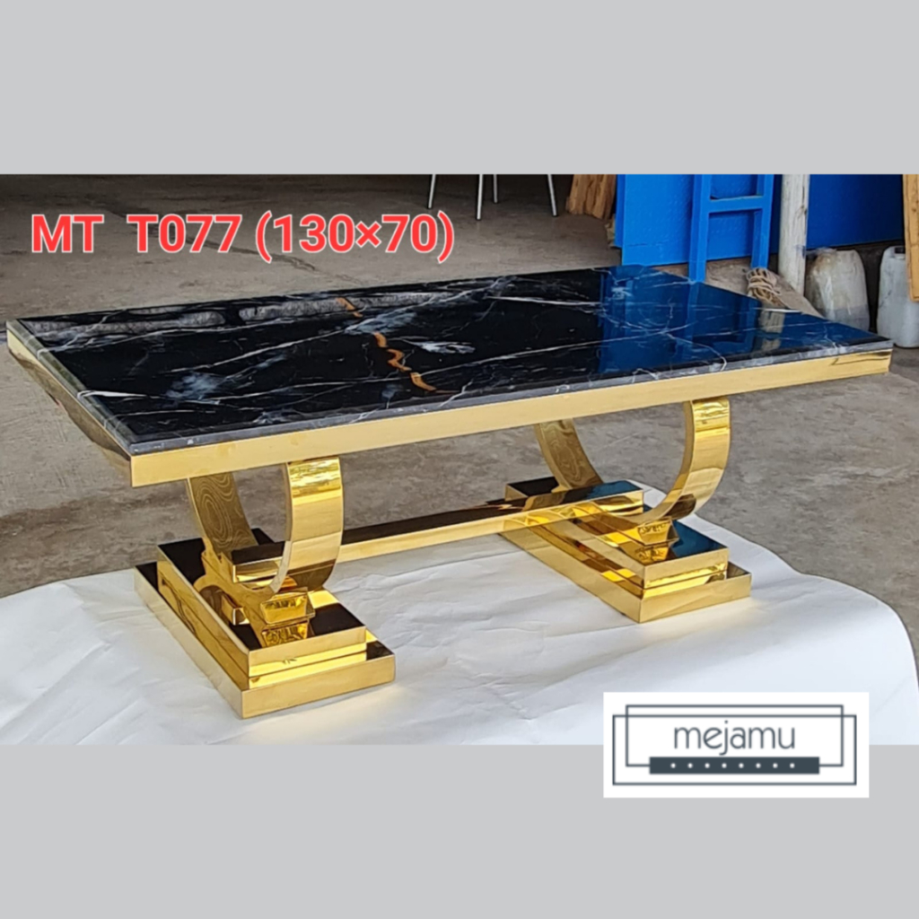 Jual Meja Tamu Marmer Stainless Chrome Gold Dijamin Bagus Asli Stainless - T077 | Shopee Indonesia