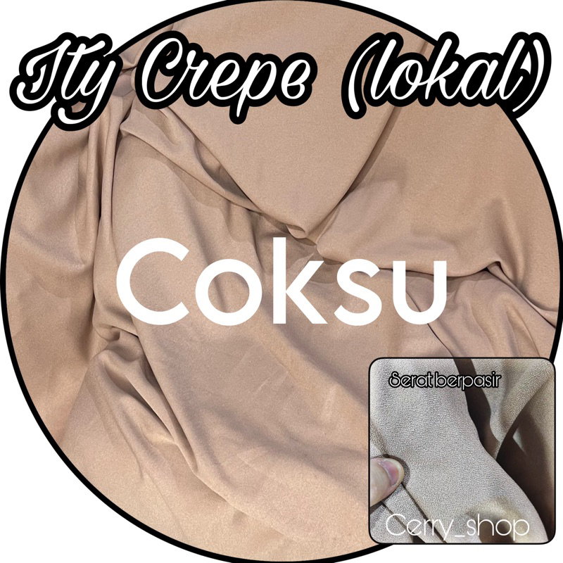 Jual 0,5 meter kain eceran meteran ity crepe coksu coklat susu milo ...