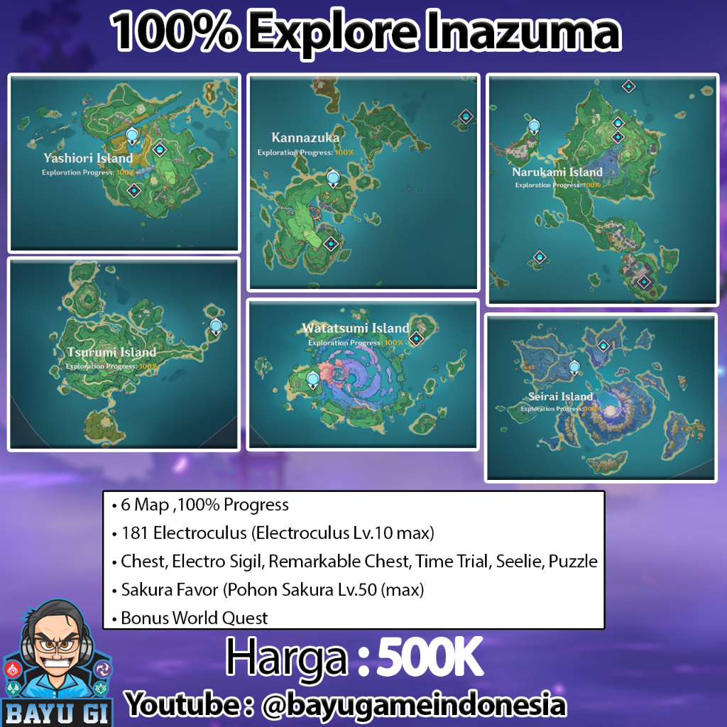 Jual Genshin Impact Explore Map Inazuma | Shopee Indonesia