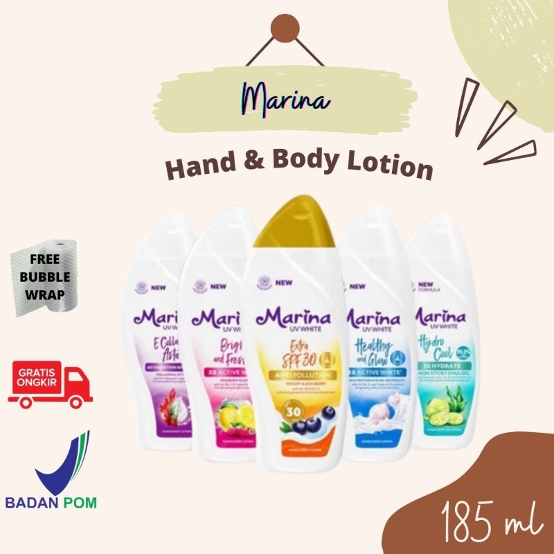 Jual Marina Hand Body Lotion 185 ml | Marina UV White | Hand Body ...