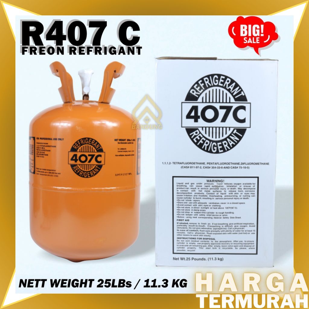 Jual FREON R407 REFRIGANT | PREON R 407 C TABUNG DAN ISI 11,3 KG | FREON AC R 407C REFRIGANT ...